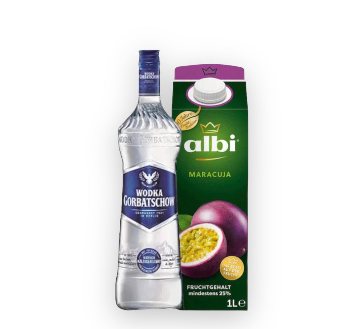 Vodka Gorbachev 0.7l + passion fruit juice 1l – Alk Drive